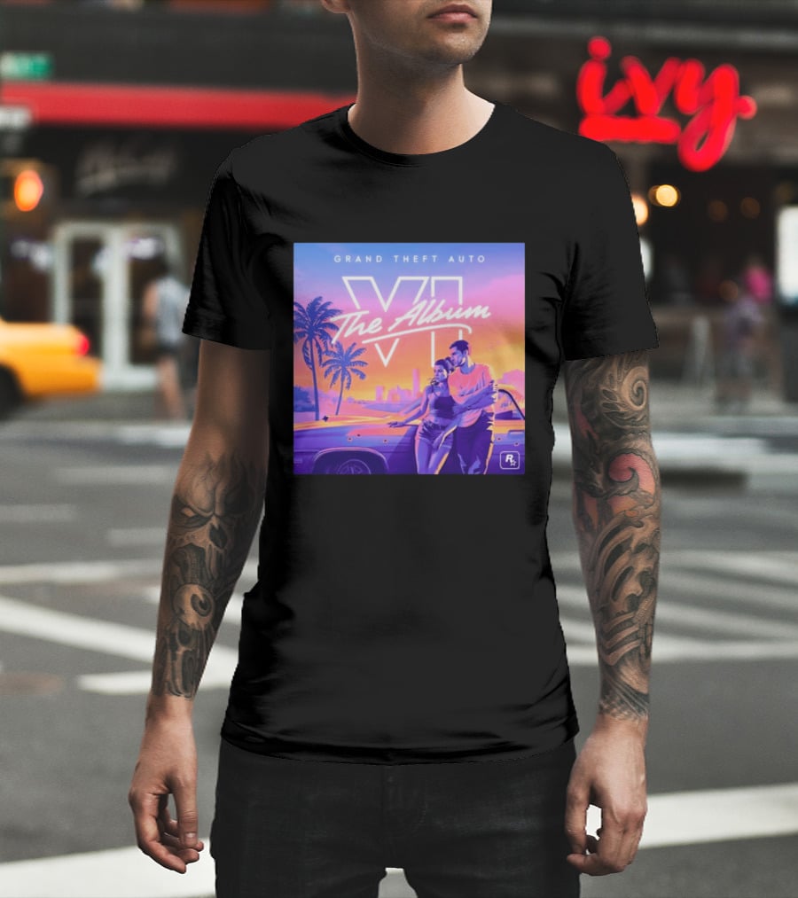 Grand Theft Auto VI The Album 2026 Retro Sunset Vibes T-Shirt