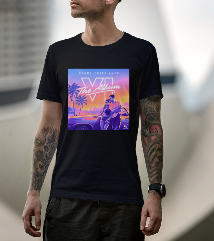Grand Theft Auto VI The Album 2026 Retro Sunset Vibes T-Shirt