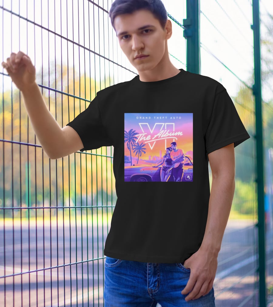 Grand Theft Auto VI The Album 2026 Retro Sunset Vibes T-Shirt