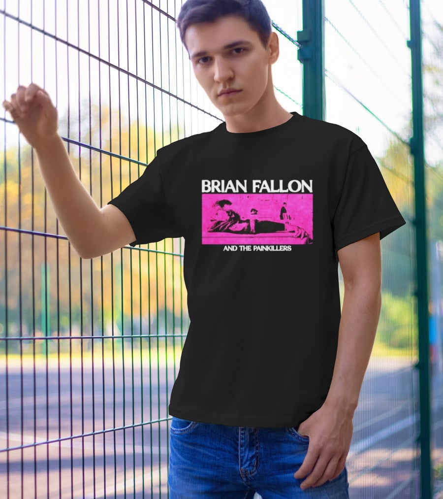 Brian Fallon And The Painkillers Pink Concert Art Gaslight Anthem T-Shirt