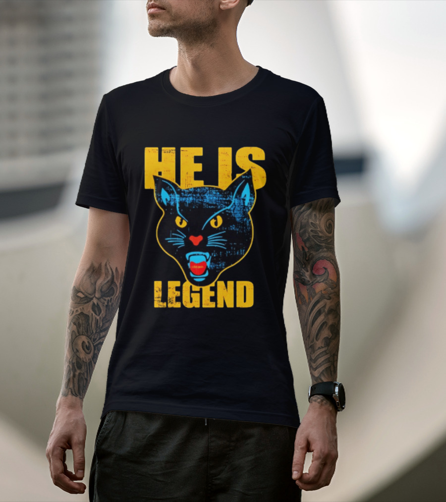 HE IS LEGEND Black Cat Fierce Panther T-Shirt
