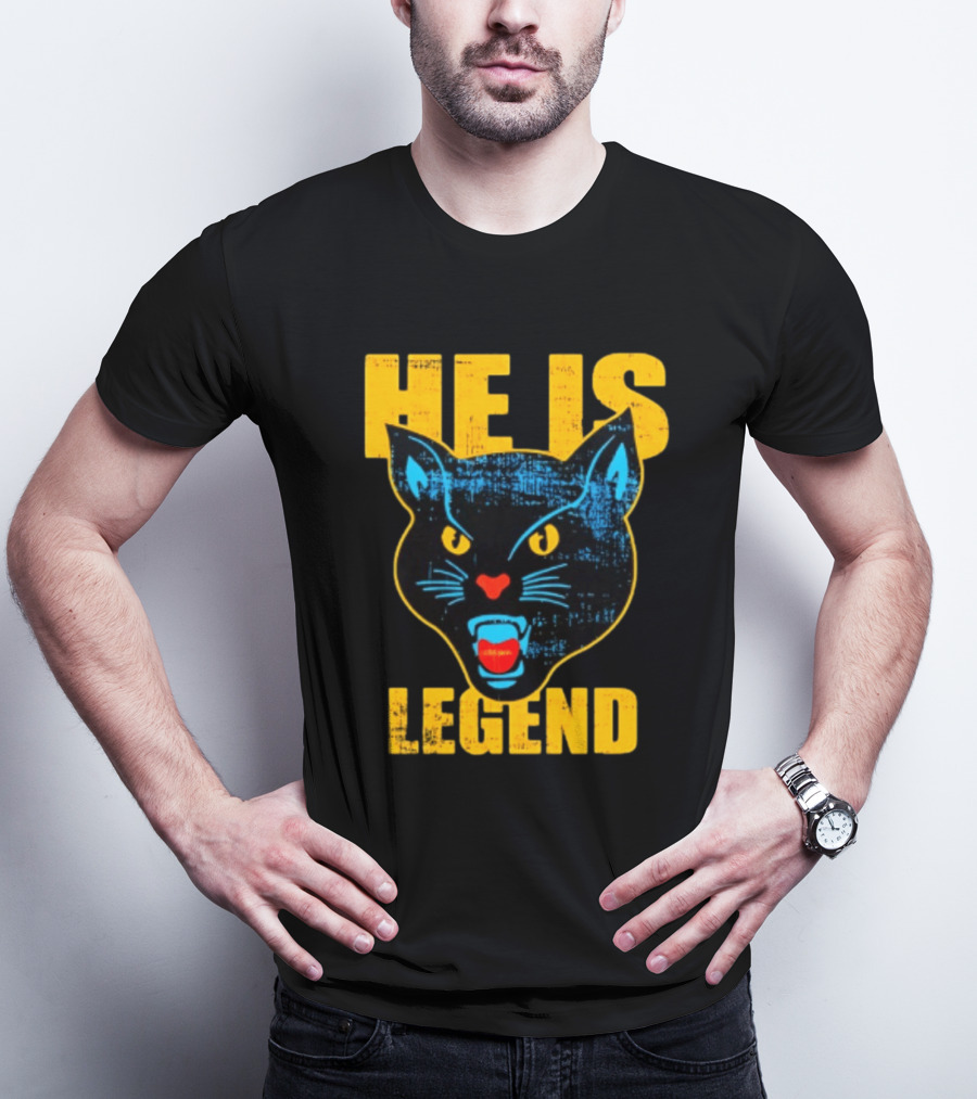 HE IS LEGEND Black Cat Fierce Panther T-Shirt