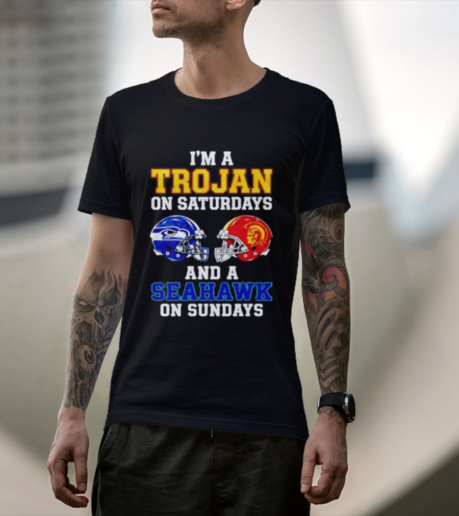 I’m A USC Trojans On Saturdays And A Seattle Seahawks On Sundays T-Shirt