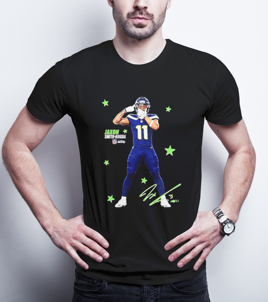 Jaxon Smith Njigba Seattle Seahawks Number 11 NFL Star Player T-Shirt