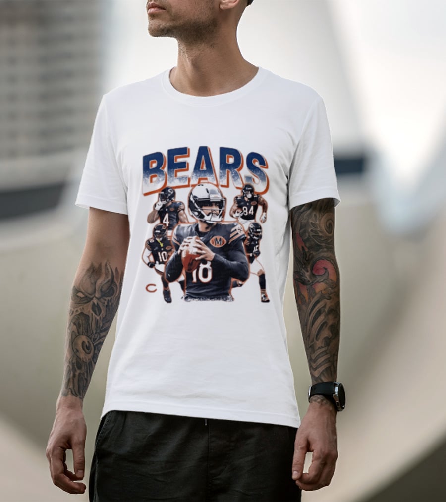 BEARS Chicago 2026 Football Team Collage T-Shirt