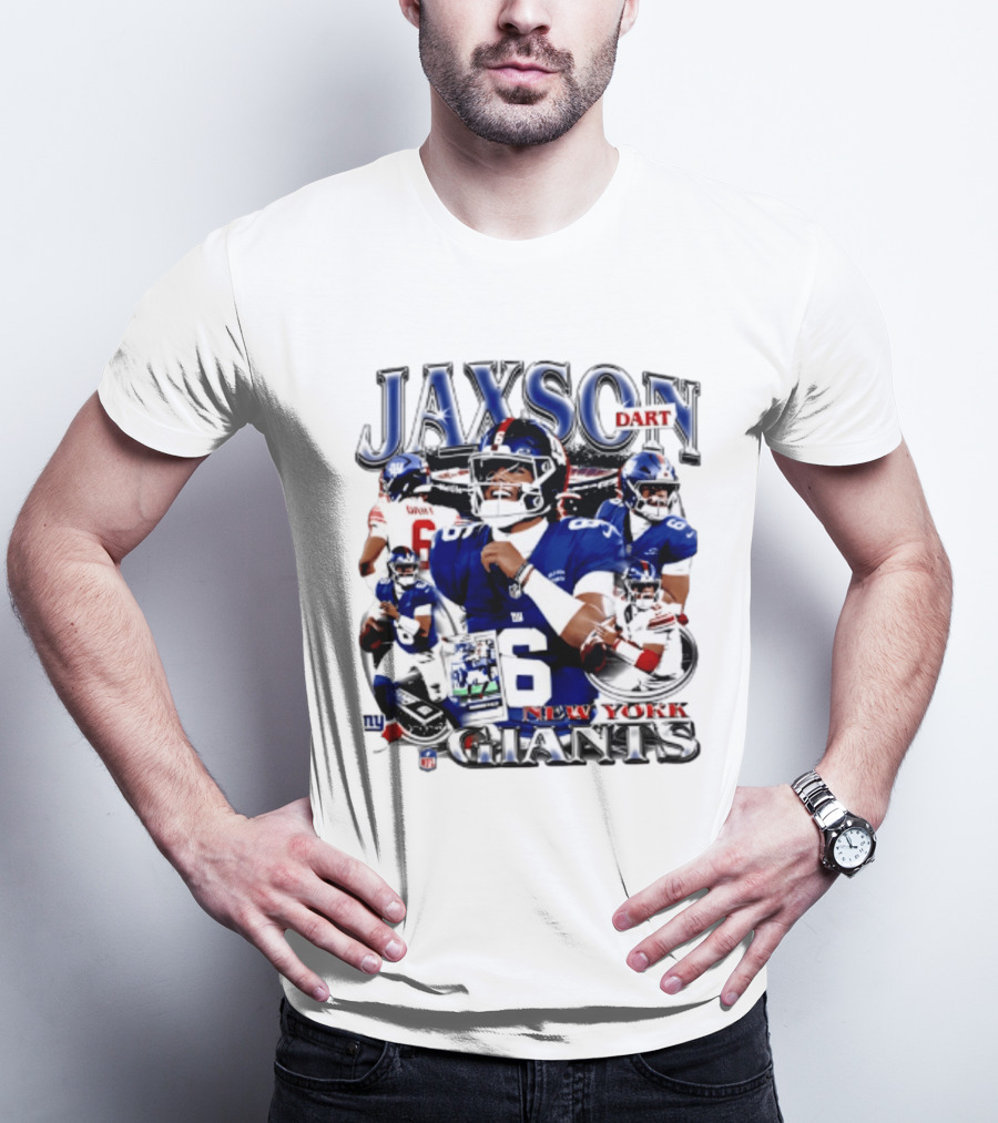 Jaxson Dart New York Giants Player Collage 2026 T-Shirt