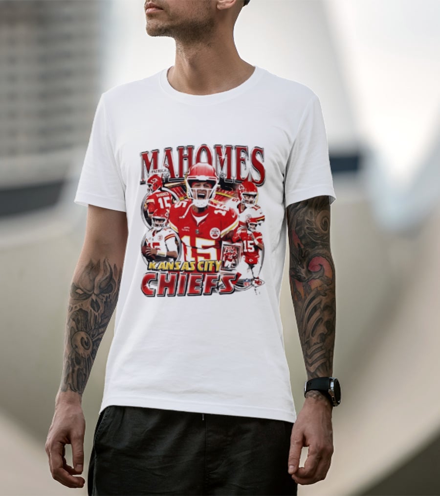 Patrick Mahomes Kansas City Chiefs NFL Player Collage 2026 T-Shirt