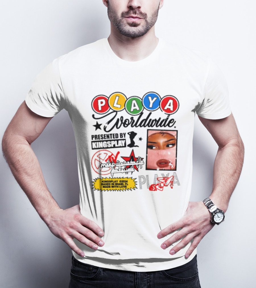 Playa Worldwide Kingsplay Miami Colorful Circles And Urban Street T-Shirt