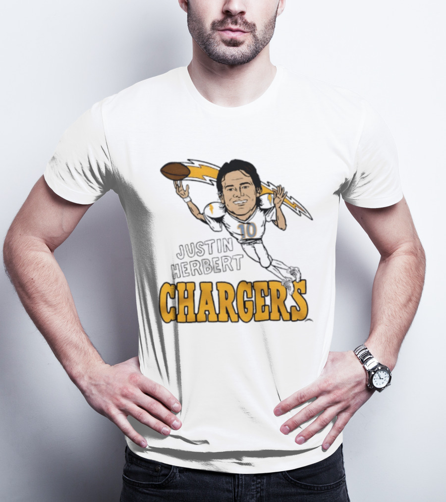 Justin Herbert Chargers Football Caricature Los Angeles T-Shirt
