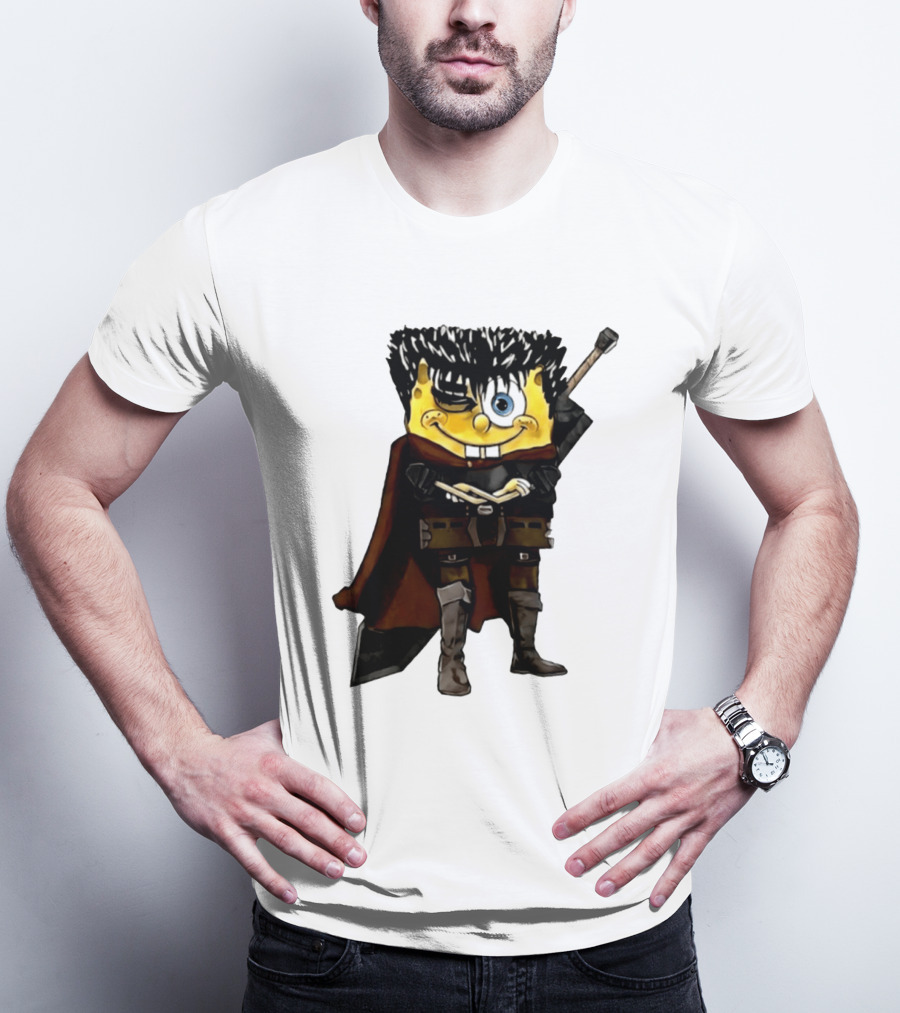 SpongeBob X Berserk Guts Crossover SpongeGuts SquarePants Character Mashup T-Shirt