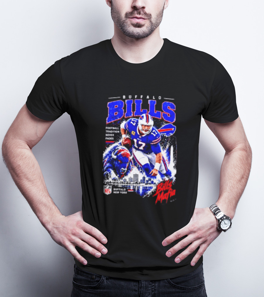 Buffalo Bills Football Tradition Never Fades Bills Mafia NFL Buffalo New York Team Skyline T-Shirt