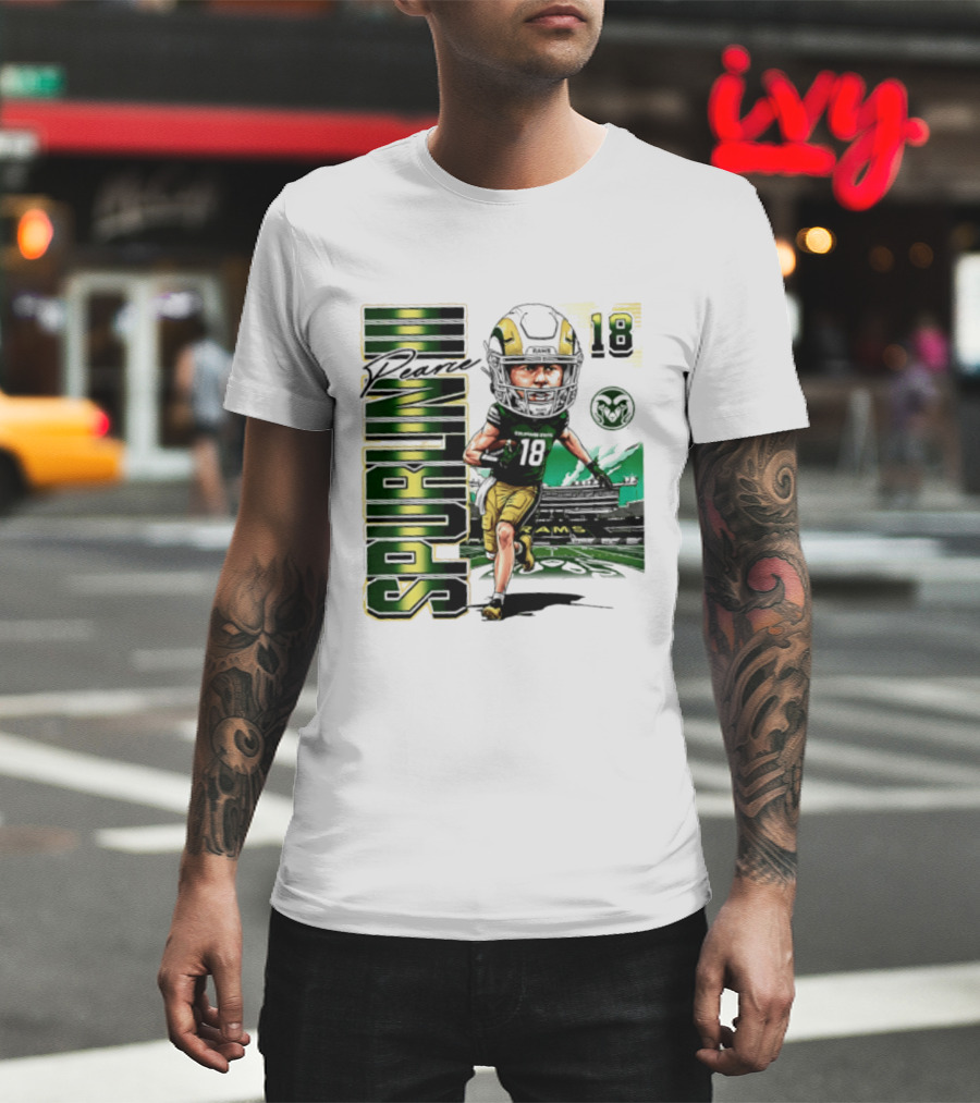 Pearce Spurlin III 18 Colorado State Rams NCAA Football Caricature T-Shirt