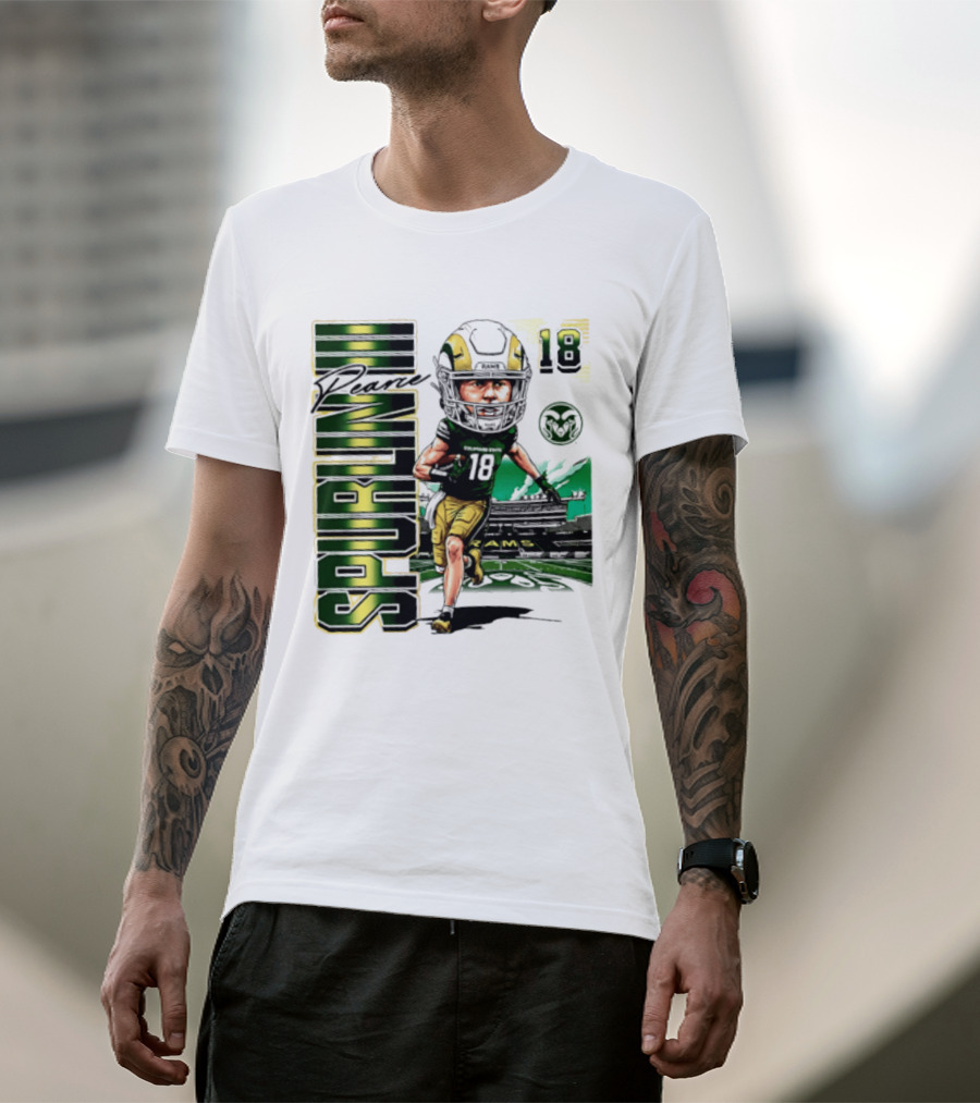 Pearce Spurlin III 18 Colorado State Rams NCAA Football Caricature T-Shirt