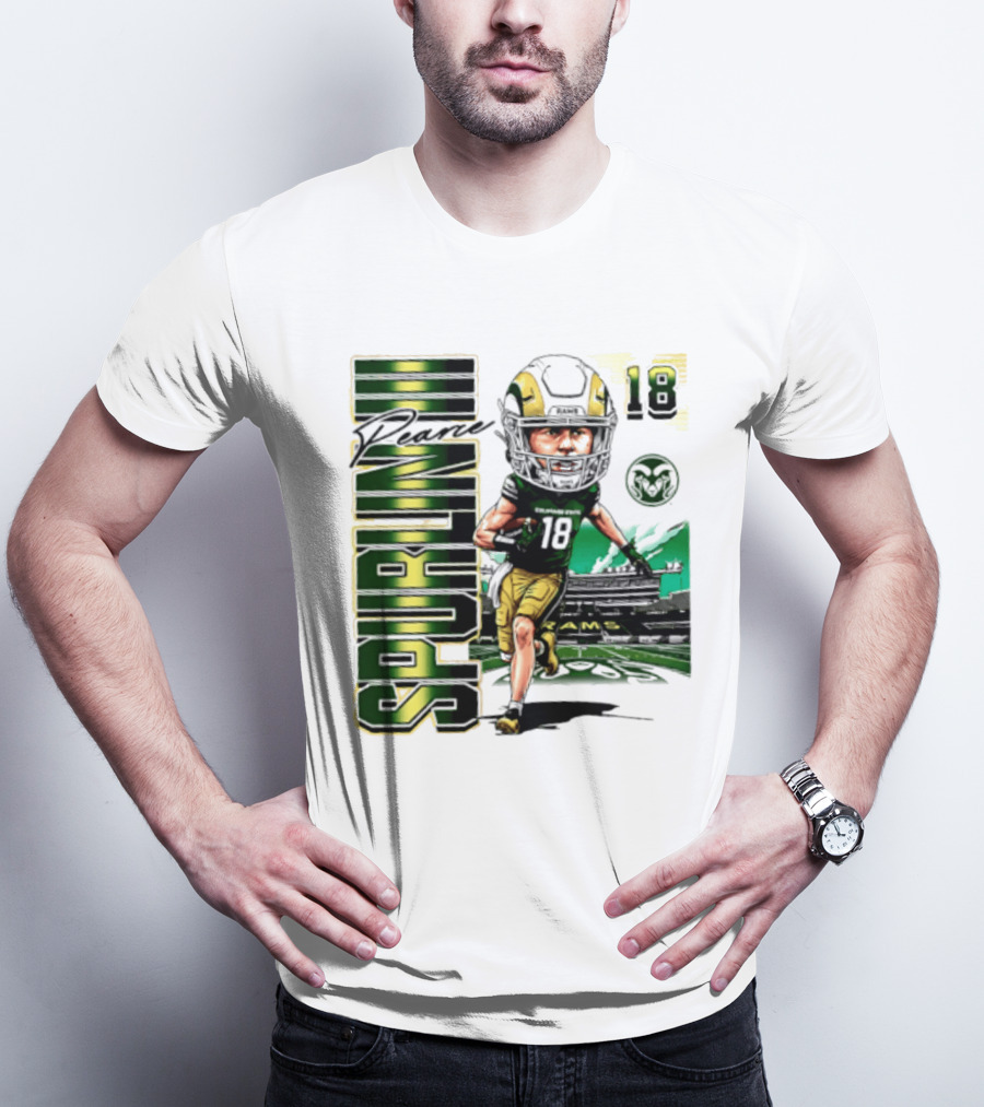 Pearce Spurlin III 18 Colorado State Rams NCAA Football Caricature T-Shirt