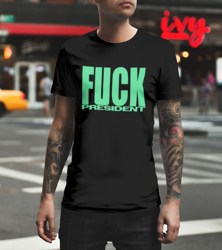 Fuck President Twitching Tongues Louder Than President 2 Sided T-Shirt
