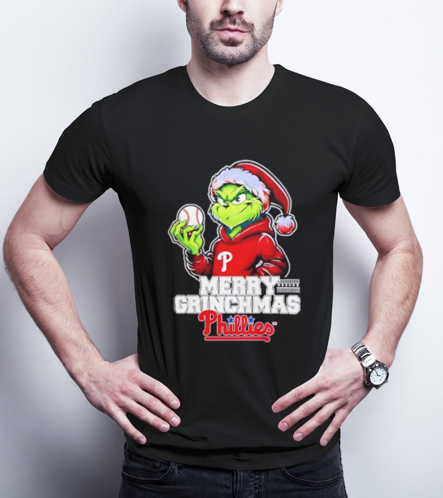 Merry Grinchmas Philadelphia Phillies Baseball Christmas 2026 T-Shirt