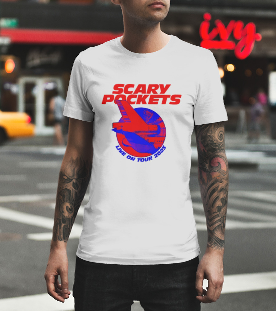 Scary Pockets Live On Tour 2023 Bold Red Airplane T-Shirt