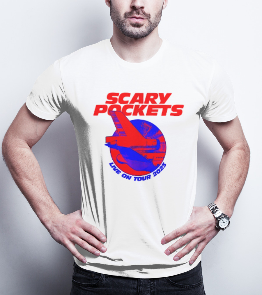 Scary Pockets Live On Tour 2023 Bold Red Airplane T-Shirt