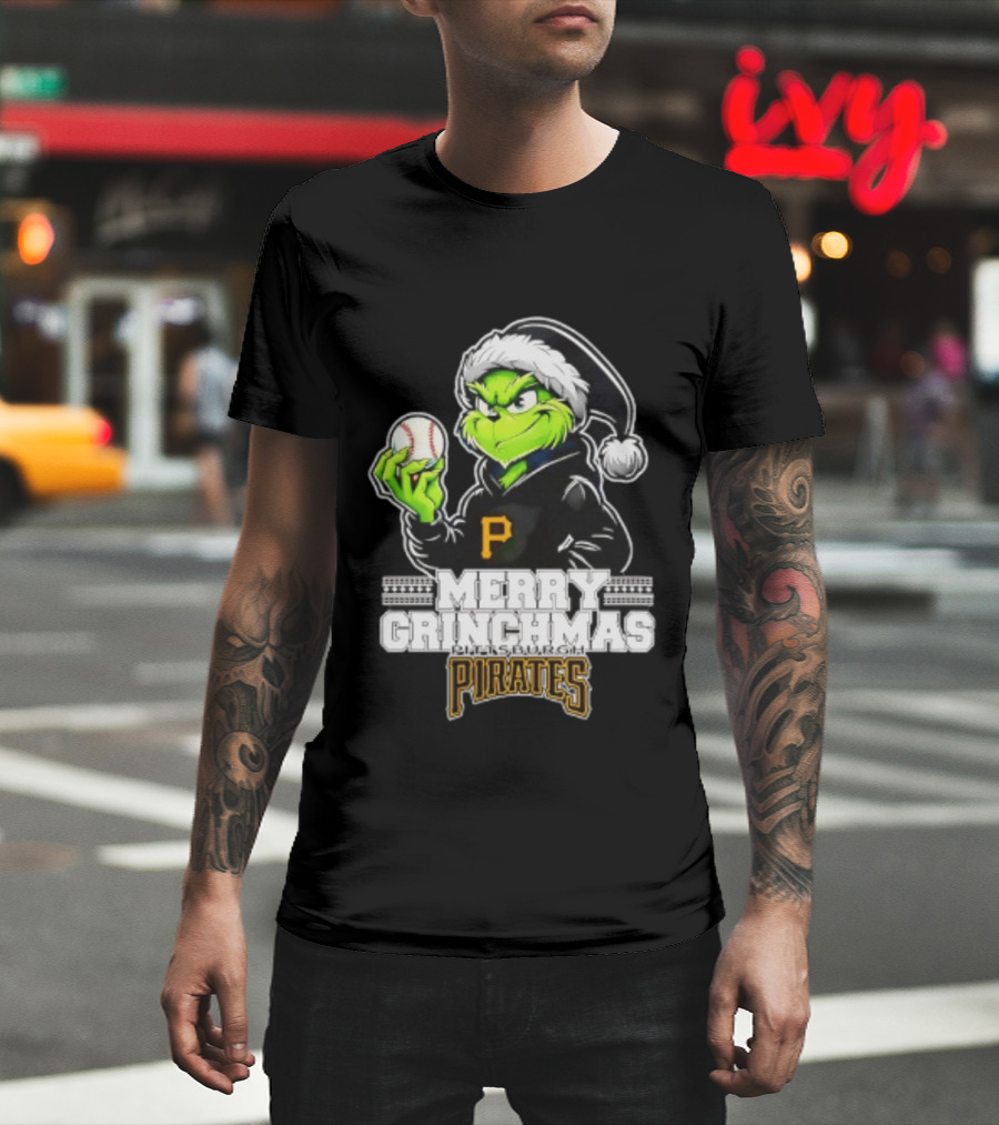 Merry Grinchmas Pittsburgh Pirates Baseball Christmas 2026 T-Shirt