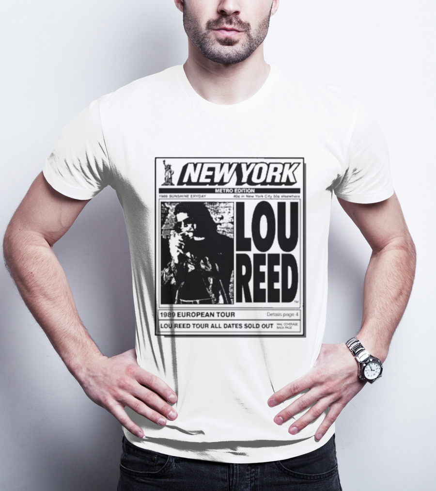New York Metro Edition Lou Reed 1989 European Tour All Dates Sold Out T-Shirt