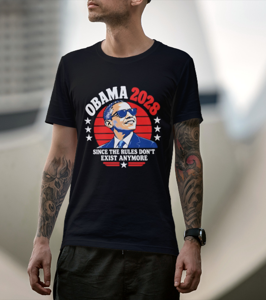 Obama 2028 Since The Rules Don't Exist Anymore Stars Red Circle T-Shirt