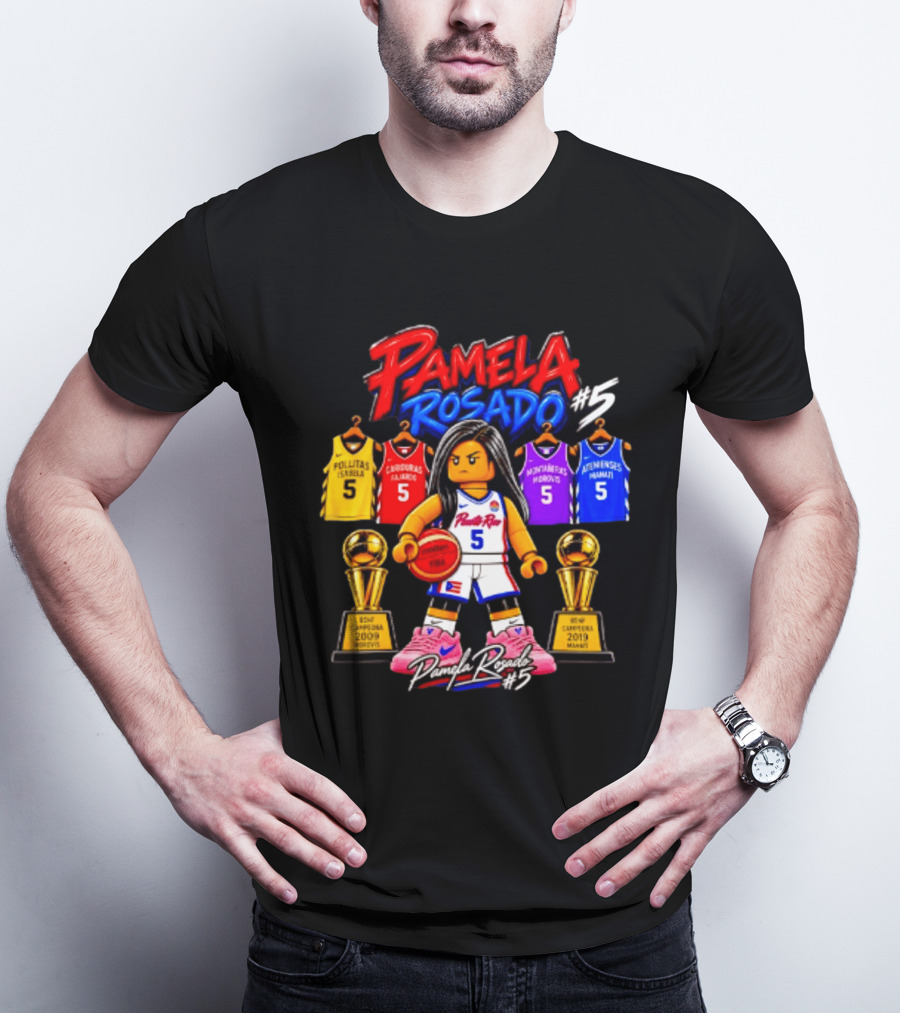 Pamela Rosado #5 Puerto Rico Champion Legacy Basketball Jerseys And Trophies T-Shirt