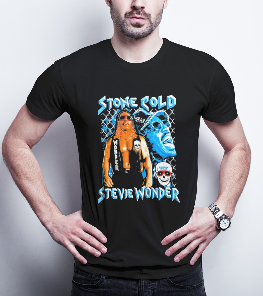 Stone Cold Stevie Wonder Collaboration Red Sunglasses T-Shirt