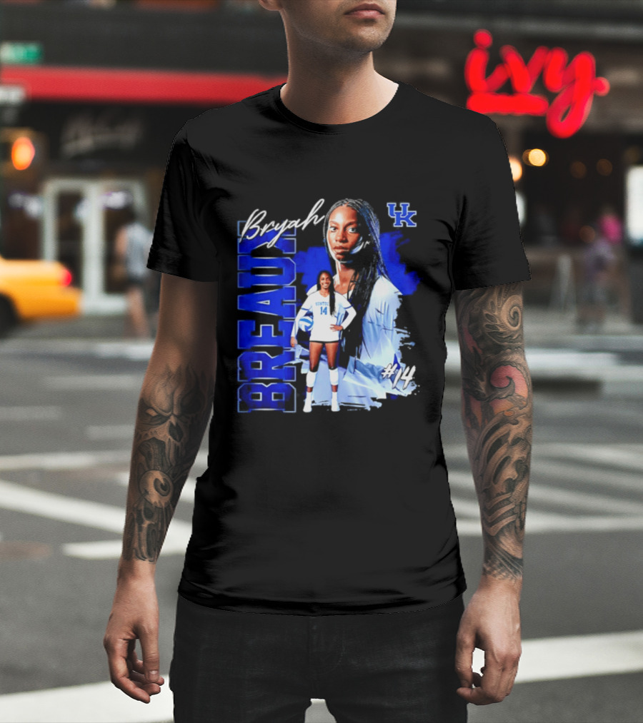 Bryah Breaux 14 Kentucky Wildcats Volleyball UK T-Shirt