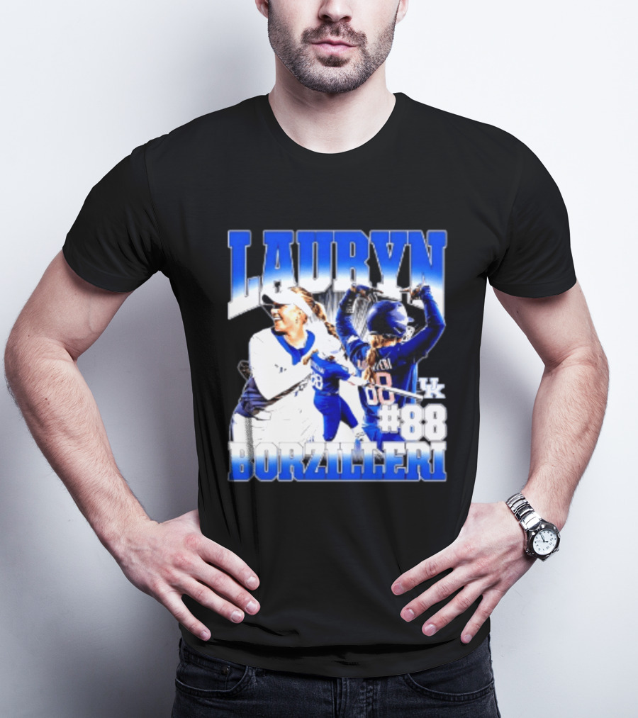 Kentucky Wildcats Lauryn Borzilleri 88 NCAA Softball Player T-Shirt