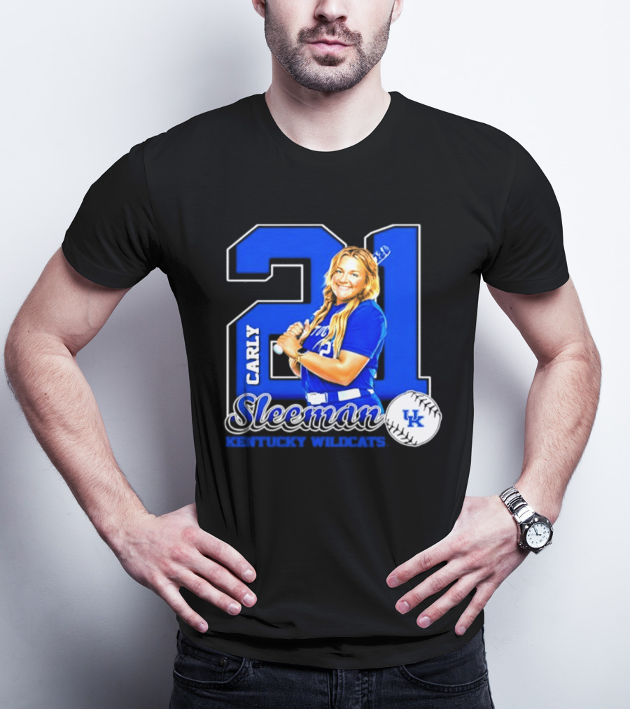 Carly Sleeman 21 Kentucky Wildcats NCAA Softball UK T-Shirt