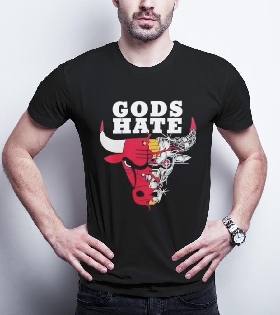 Gods Hate Bulls Collaboration Red Bull Skull T-Shirt