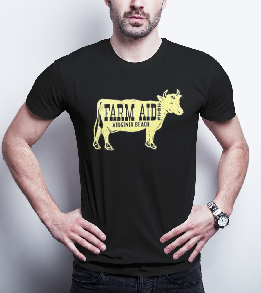 Virginia Beach Farm Aid 2026 September 26 Cow T-Shirt