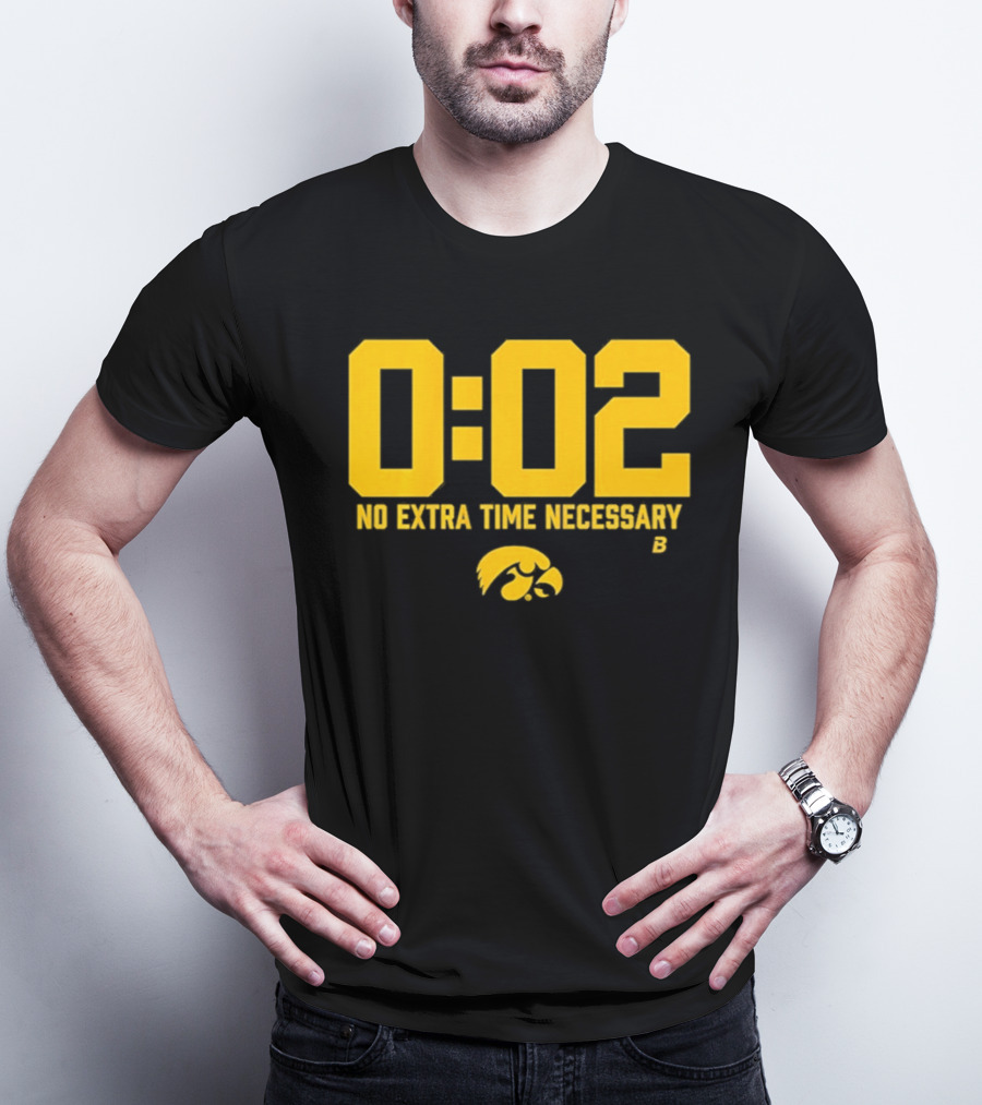 Iowa Hawkeyes Football No Extra Time 0 02 T-Shirt