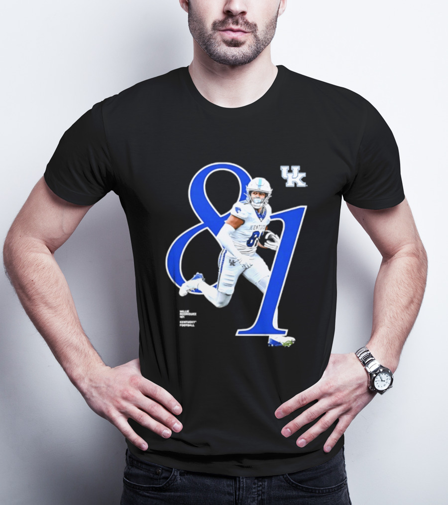 Willie Rodriguez 81 Kentucky Wildcats NCAA Football Player Number T-Shirt