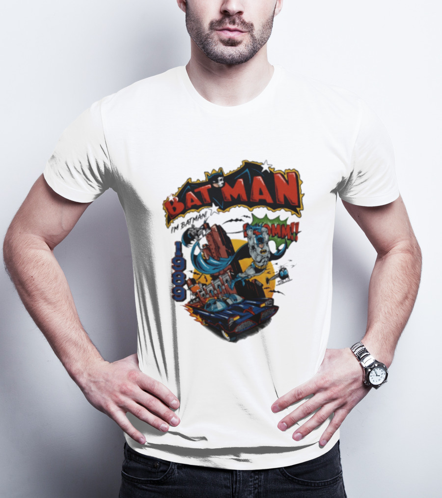 Batman 1989 I'm Batman DC Comics Batmobile T-Shirt