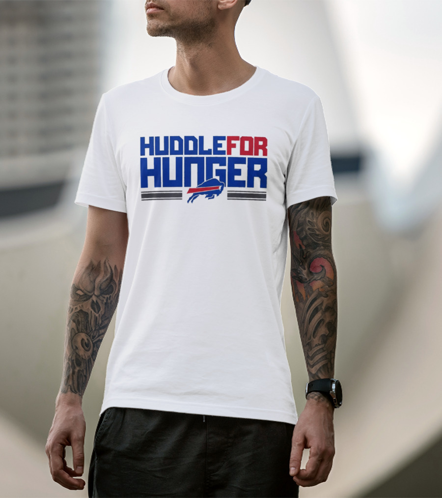 Buffalo Bills Huddle For Hunger Initiative With Joe Brady T-Shirt