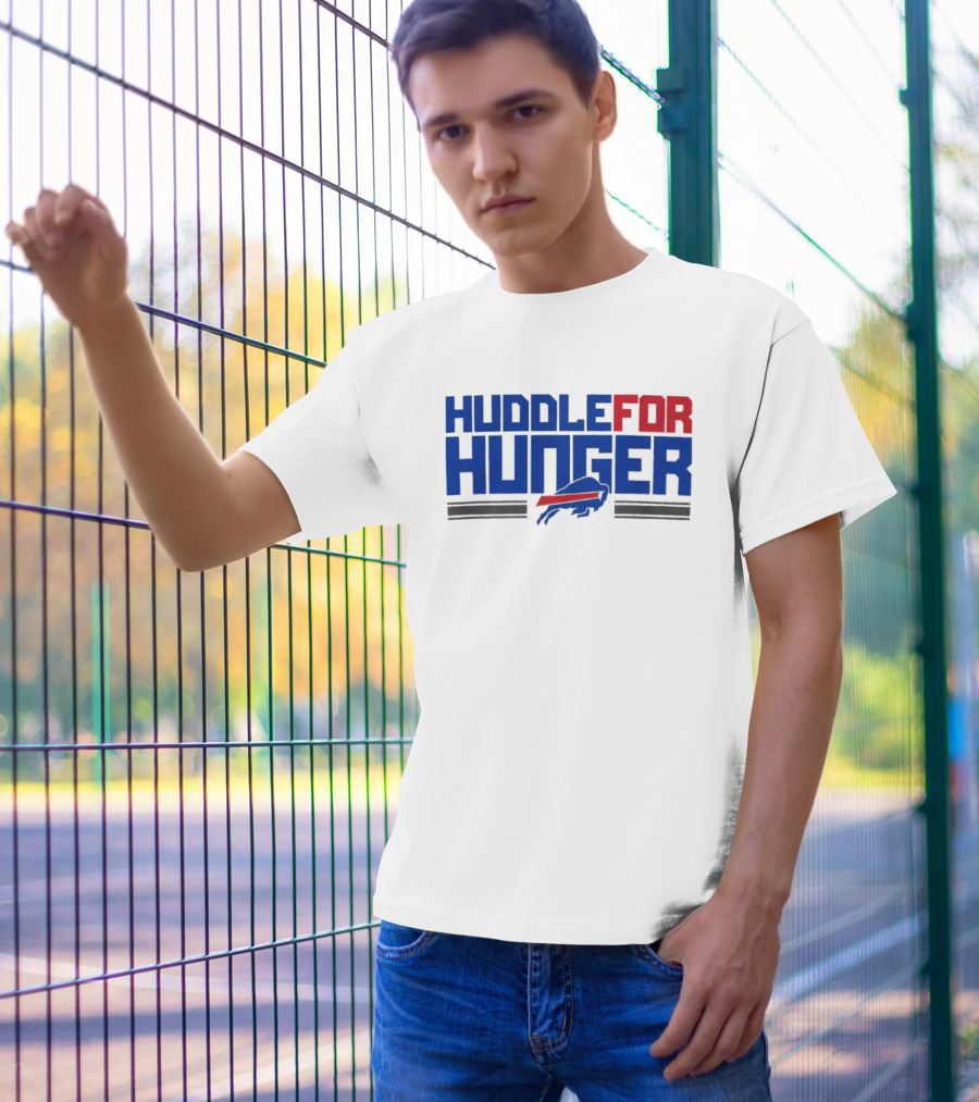 Buffalo Bills Huddle For Hunger Initiative With Joe Brady T-Shirt