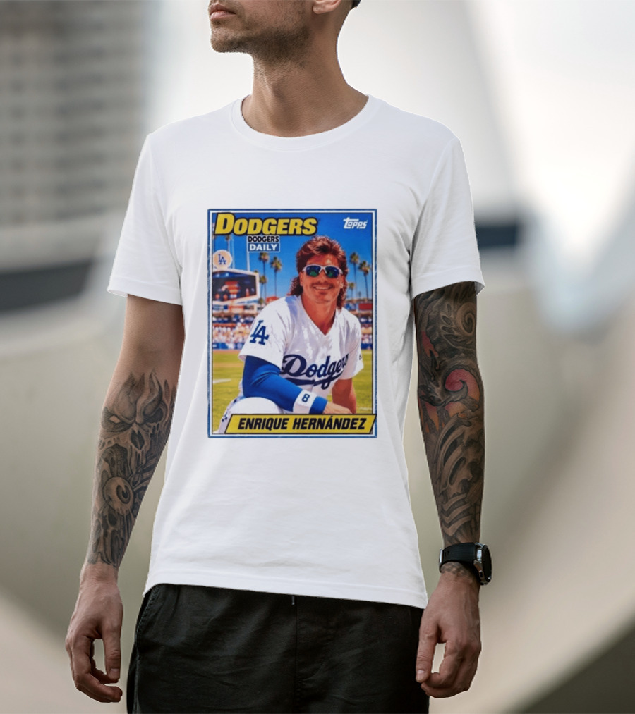 Dodgers Daily Enrique Hernandez Topps LA Baseball T-Shirt