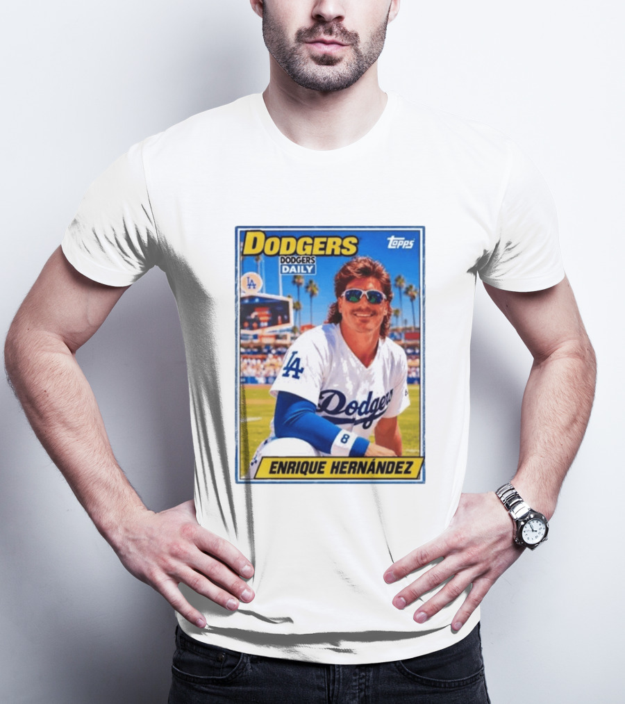 Dodgers Daily Enrique Hernandez Topps LA Baseball T-Shirt