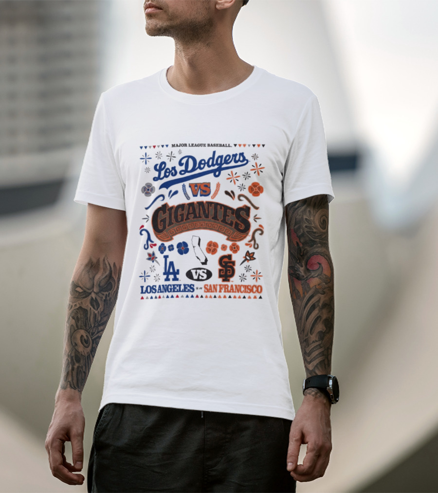 Major League Baseball Los Dodgers VS Gigantes Los Angeles San Francisco Matchup T-Shirt