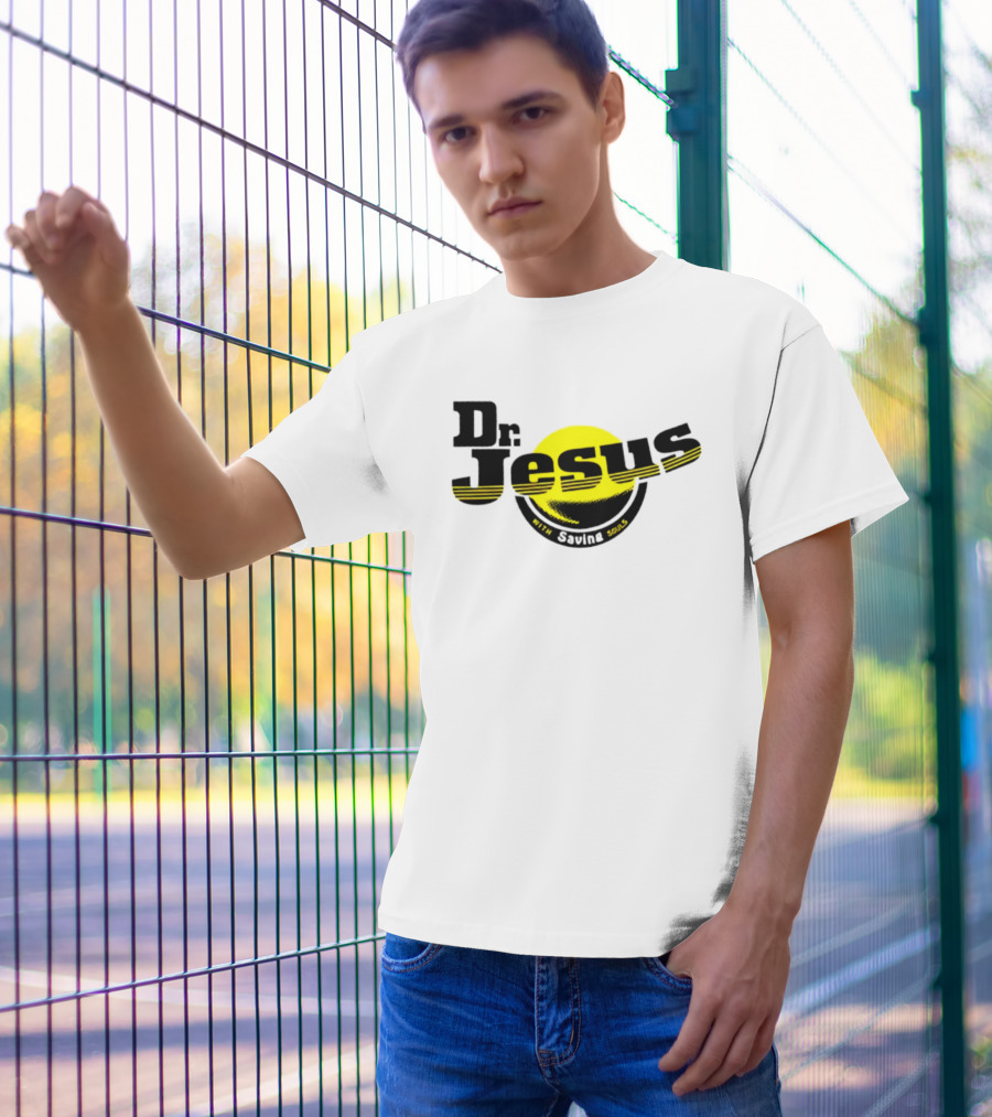 Dr Jesus With Saving Souls Yellow Circle T-Shirt