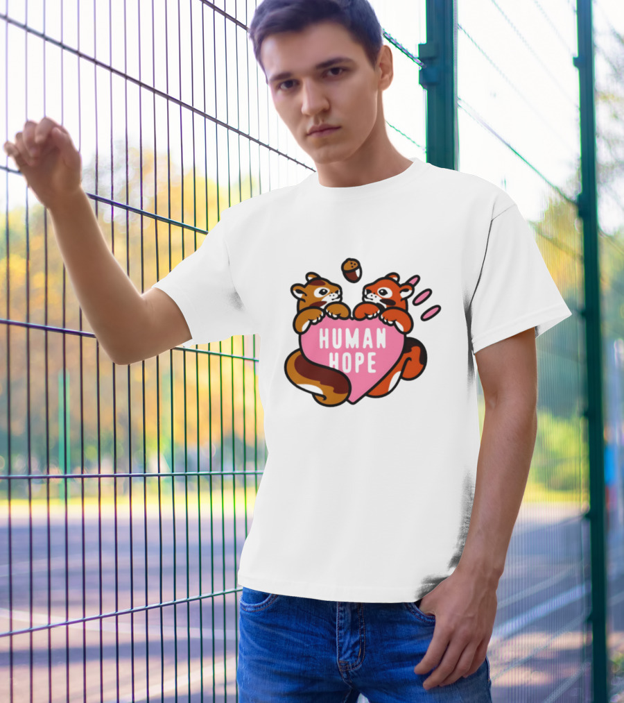 Human Hope Squirrels With Acorn Heart T-Shirt