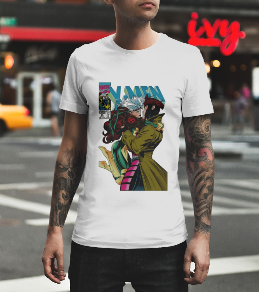 Marvel Comics X Men Gambit And Rogue Kiss Cover Comfort Colors Adult T-Shirt