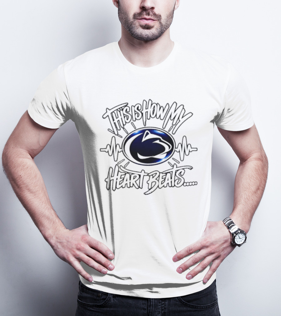 Penn State Nittany Lions Heart Beats NCAA Football T-Shirt