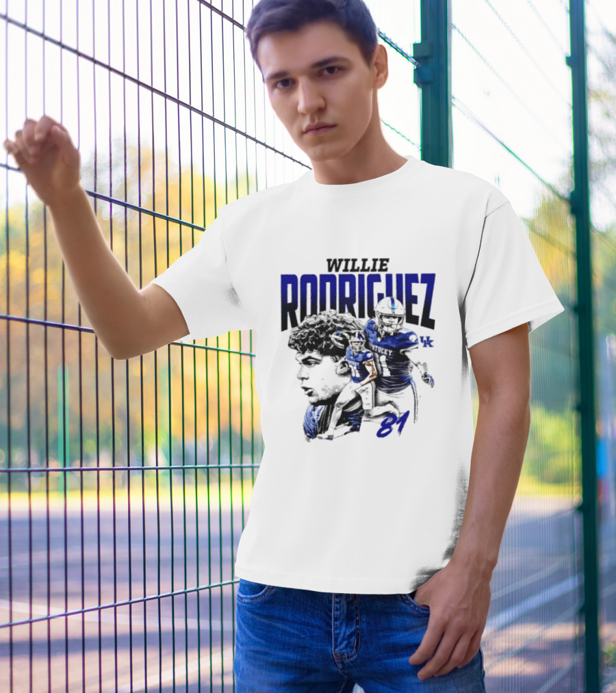 Willie Rodriguez 81 Kentucky Wildcats NCAA Football Player UK T-Shirt
