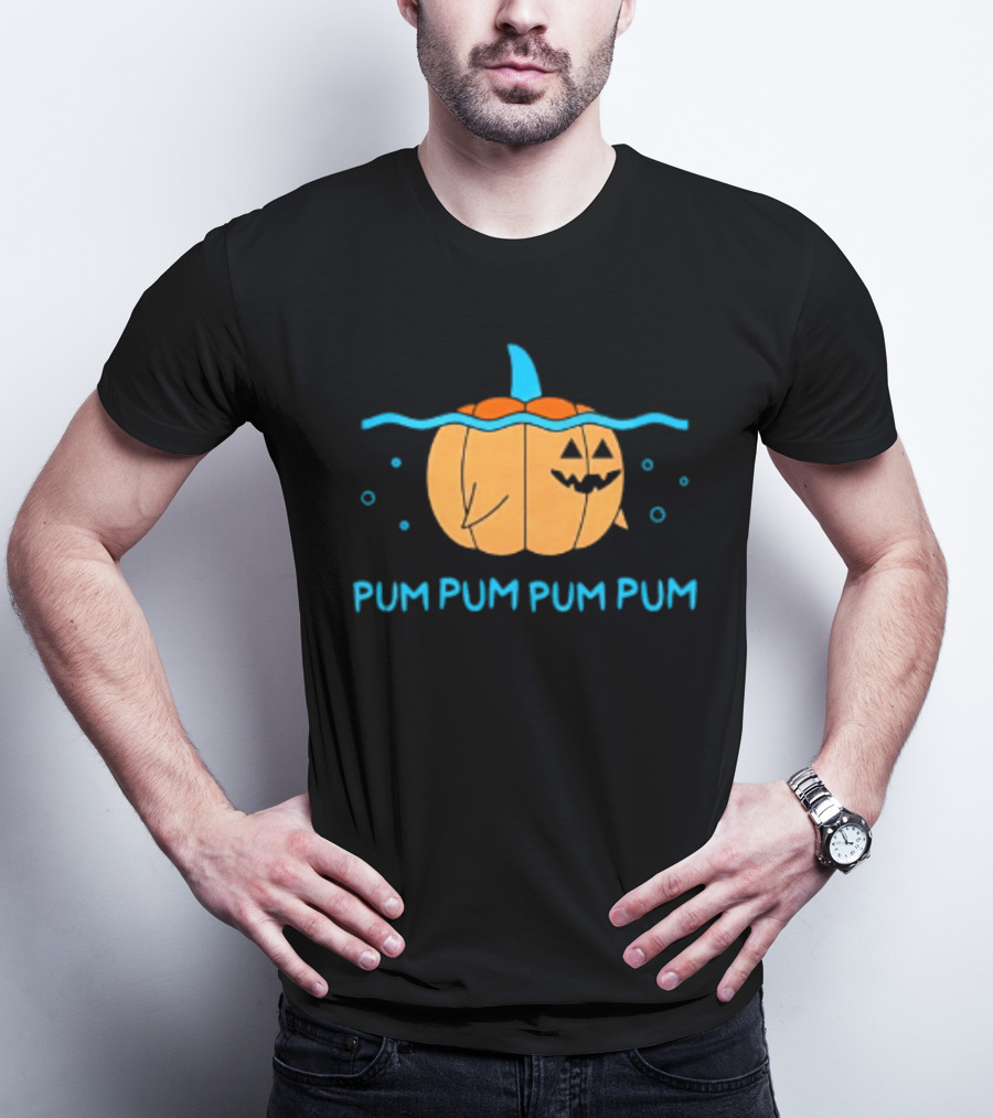 Pum Pum Pum Pum Pumpkin Shark Halloween Fun T-Shirt
