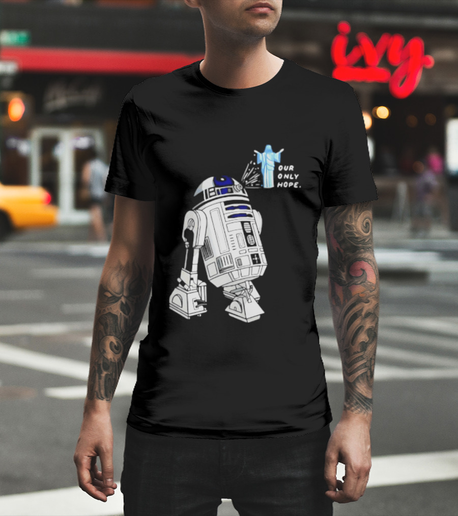R2 D2 Our Only Hope Star Wars Sci Fi Droid Hologram T-Shirt