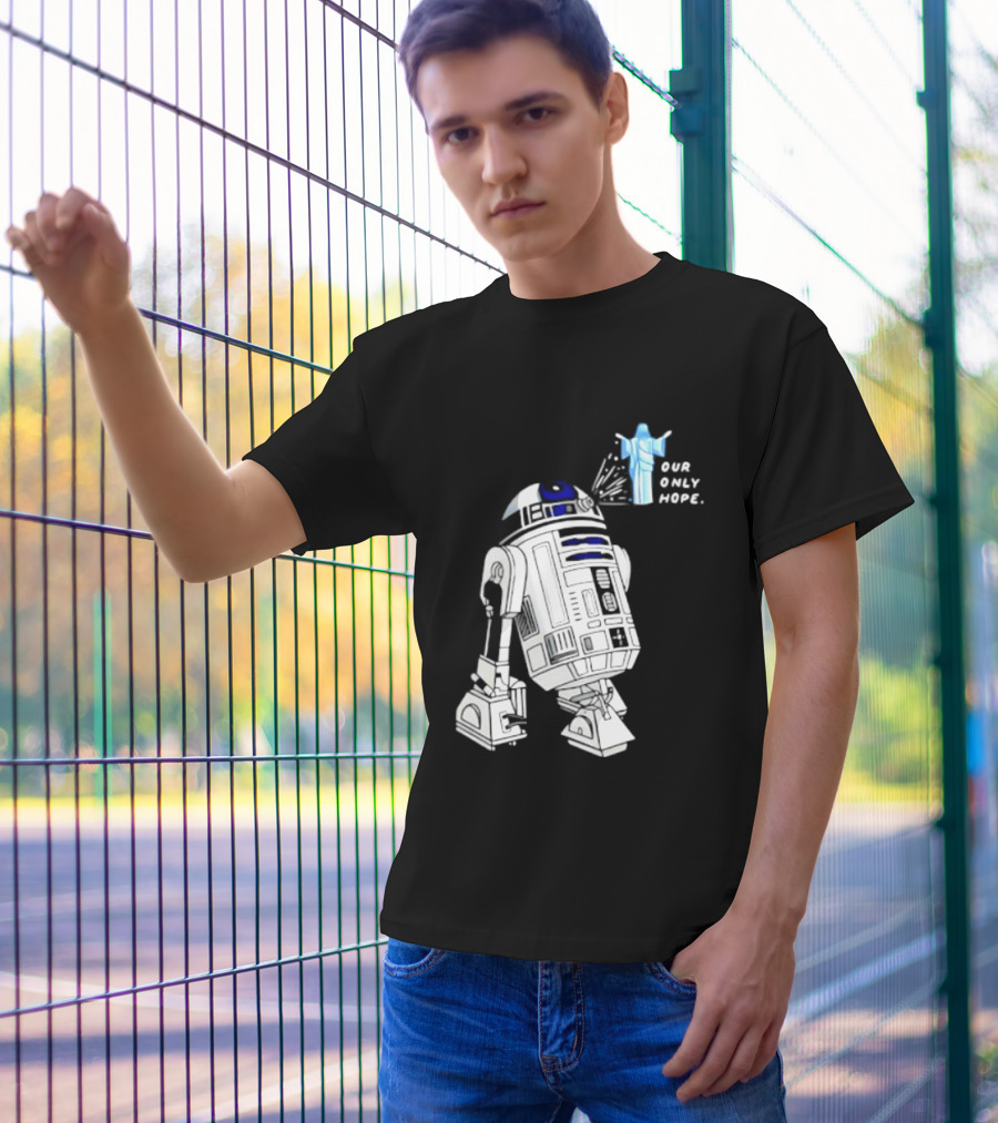 R2 D2 Our Only Hope Star Wars Sci Fi Droid Hologram T-Shirt