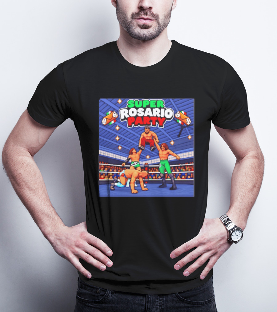 Super Rosario Party Wrestling Arena Pizzeria T-Shirt