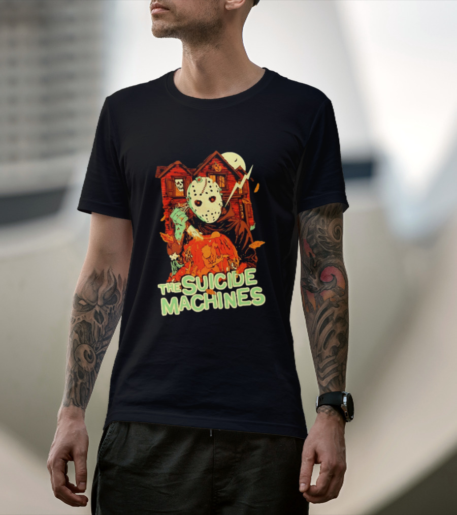 The Suicide Machines Jason Voorhees Pumpkin Halloween House Lightning T-Shirt